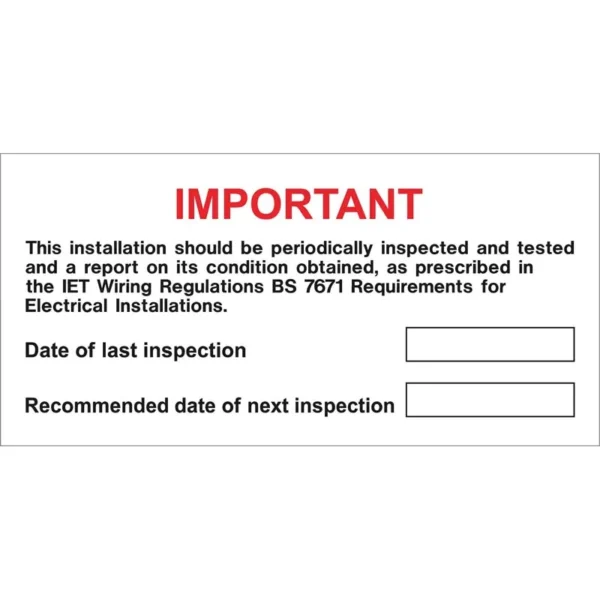 PERIODIC INSPECTION LABEL - EWS